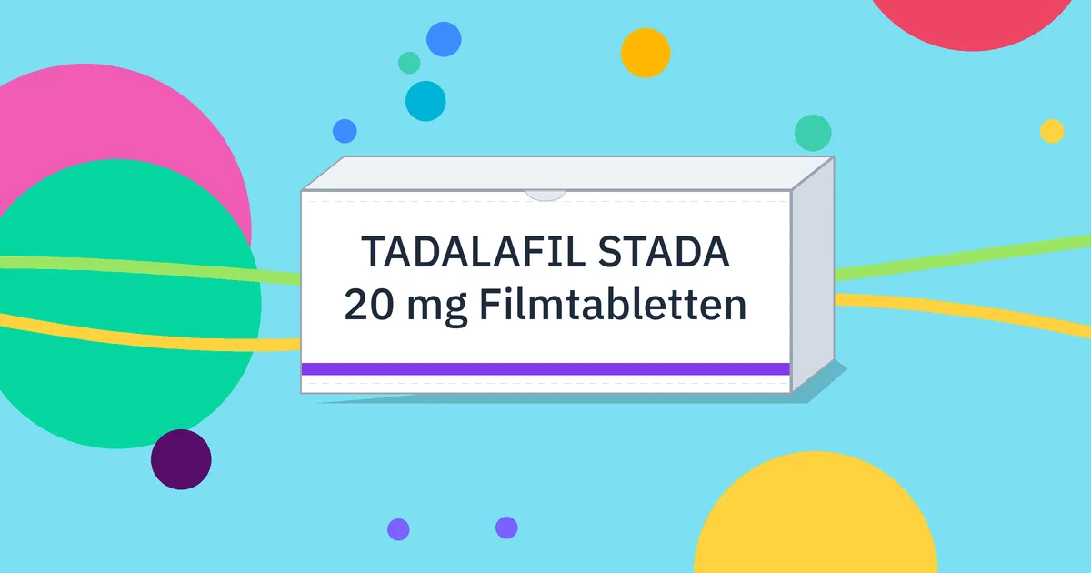 Symbolbild: Packung mit der Aufschrift TADALAFIL STADA 20 mg Filmtabletten (PZN 12903724) – Verfügbarkeit und Bezug in Apotheken in Frankfurt am Main