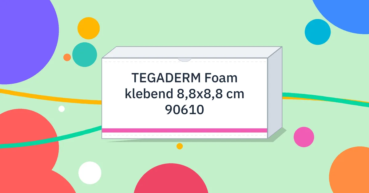 Symbolbild: Packung mit der Aufschrift TEGADERM Foam klebend 8,8x8,8 cm 90610 (PZN 16394722) – Verfügbarkeit und Bezug in Apotheken in Frankfurt am Main