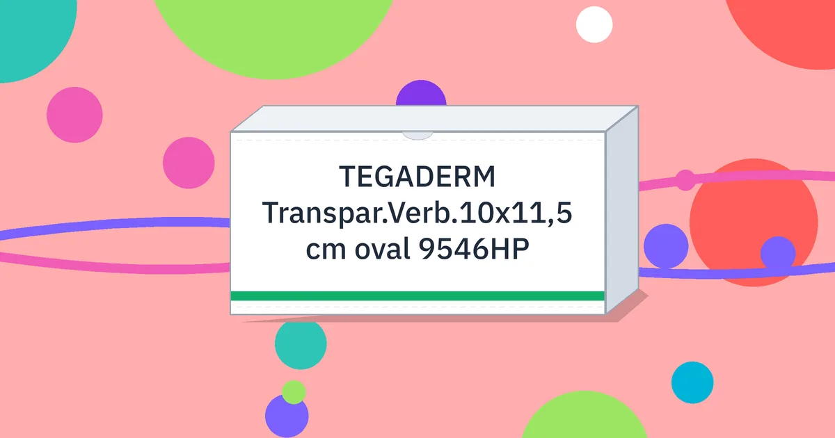 Symbolbild: Packung mit der Aufschrift TEGADERM Transpar.Verb.10x11,5 cm oval 9546HP (PZN 05354926) – Verfügbarkeit und Bezug in Apotheken in Frankfurt am Main