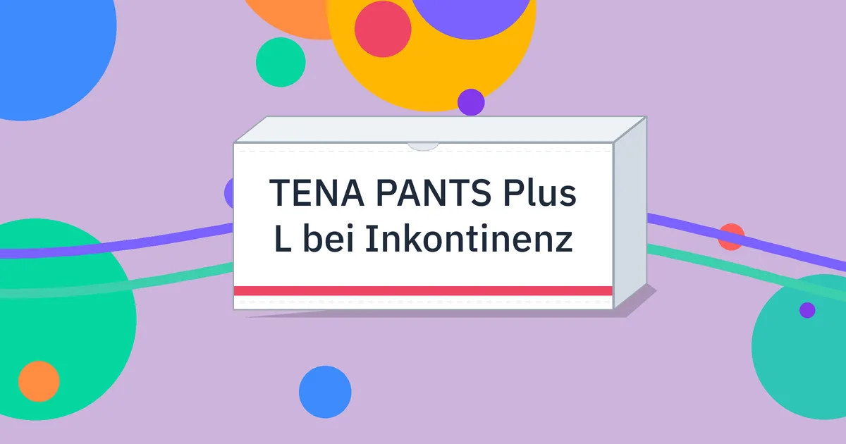 Symbolbild: Packung mit der Aufschrift TENA PANTS Plus L bei Inkontinenz (PZN 13232114) – Verfügbarkeit und Bezug in Apotheken in Frankfurt am Main