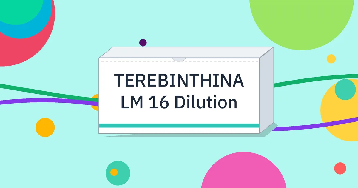 Symbolbild: Packung mit der Aufschrift TEREBINTHINA LM 16 Dilution (PZN 13216664) – Verfügbarkeit und Bezug in Apotheken in Frankfurt am Main