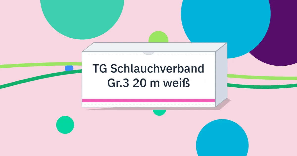 Symbolbild: Packung mit der Aufschrift TG Schlauchverband Gr.3 20 m weiß (PZN 14414610) – Verfügbarkeit und Bezug in Apotheken in Frankfurt am Main