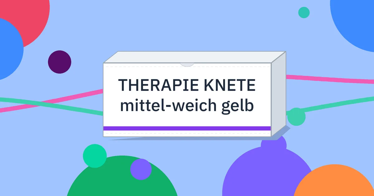 Symbolbild: Packung mit der Aufschrift THERAPIE KNETE mittel-weich gelb (PZN 20776814) – Verfügbarkeit und Bezug in Apotheken in Frankfurt am Main