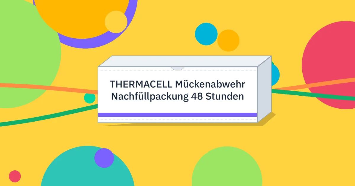 Symbolbild: Packung mit der Aufschrift THERMACELL Mückenabwehr Nachfüllpackung 48 Stunden (PZN 14355681) – Verfügbarkeit und Bezug in Apotheken in Frankfurt am Main