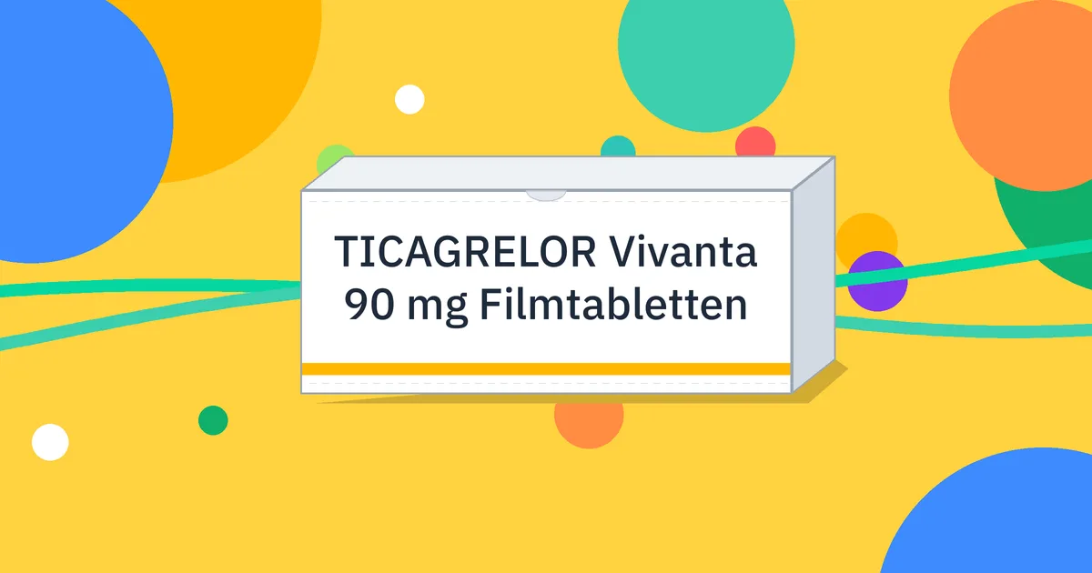 Symbolbild: Packung mit der Aufschrift TICAGRELOR Vivanta 90 mg Filmtabletten (PZN 19822957) – Verfügbarkeit und Bezug in Apotheken in Frankfurt am Main
