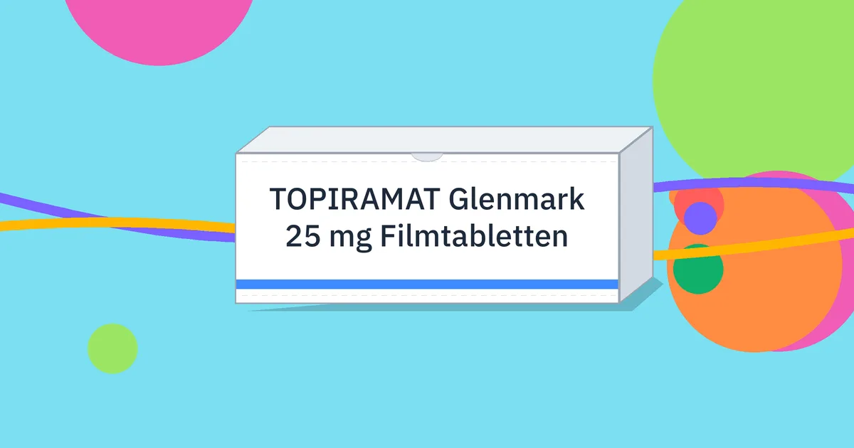 Symbolbild: Packung mit der Aufschrift TOPIRAMAT Glenmark 25 mg Filmtabletten (PZN 09920216) – Verfügbarkeit und Bezug in Apotheken in Frankfurt am Main