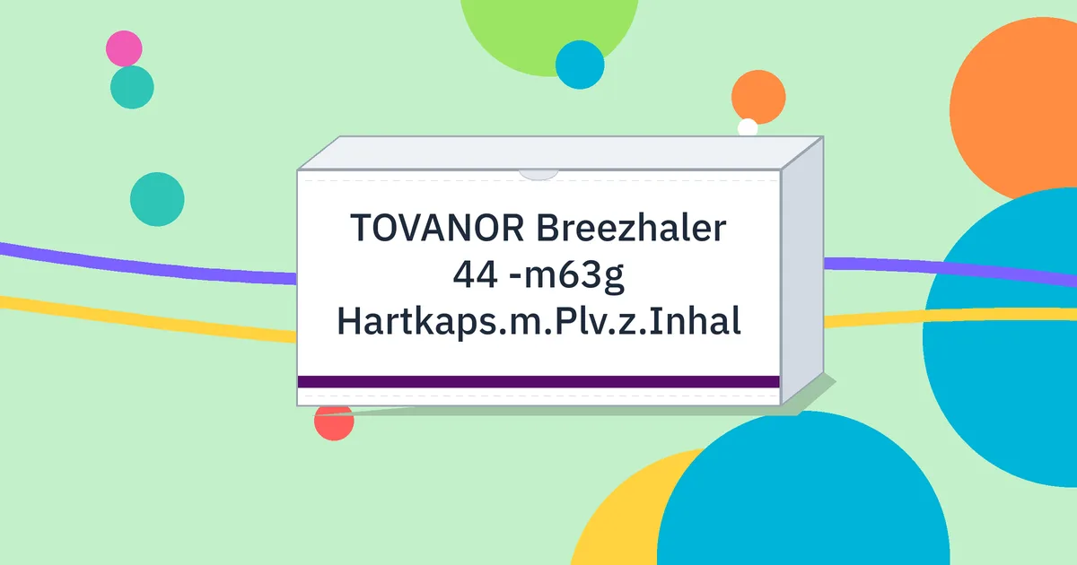 Symbolbild: Packung mit der Aufschrift TOVANOR Breezhaler 44 -m63g Hartkaps.m.Plv.z.Inhal (PZN 12440595) – Verfügbarkeit und Bezug in Apotheken in Frankfurt am Main