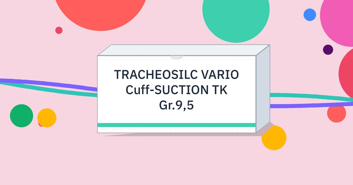 Symbolbild: Packung mit der Aufschrift TRACHEOSILC VARIO Cuff-SUCTION TK Gr.9,5 (PZN 14348267) – Verfügbarkeit und Bezug in Apotheken in Frankfurt am Main