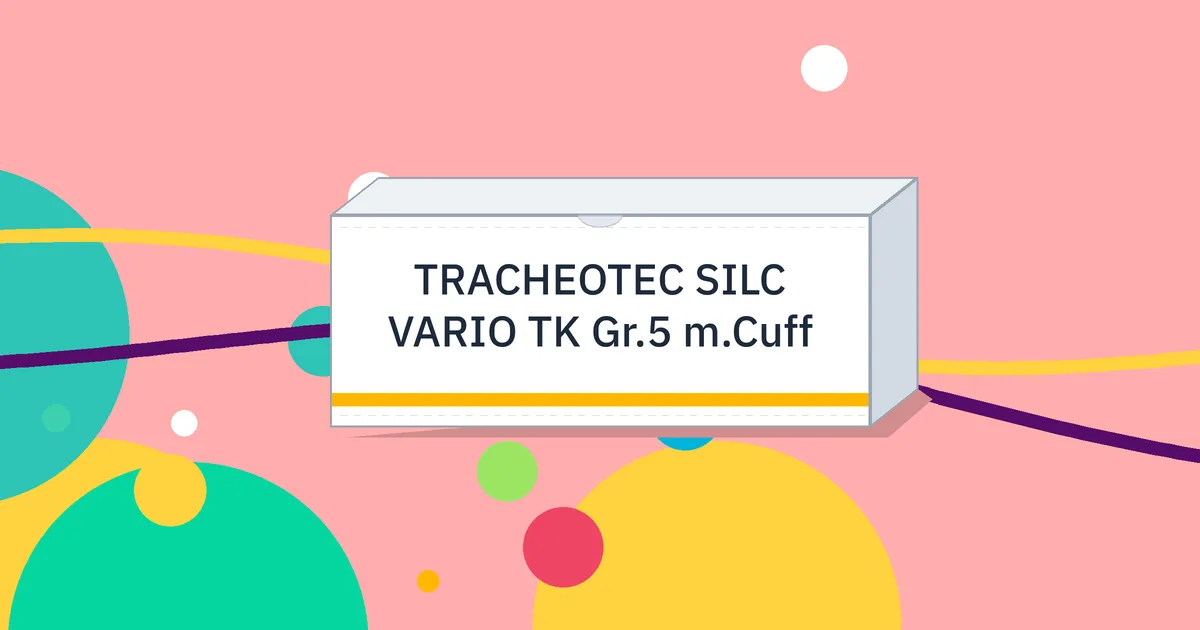 Symbolbild: Packung mit der Aufschrift TRACHEOTEC SILC VARIO TK Gr.5 m.Cuff (PZN 14348149) – Verfügbarkeit und Bezug in Apotheken in Frankfurt am Main