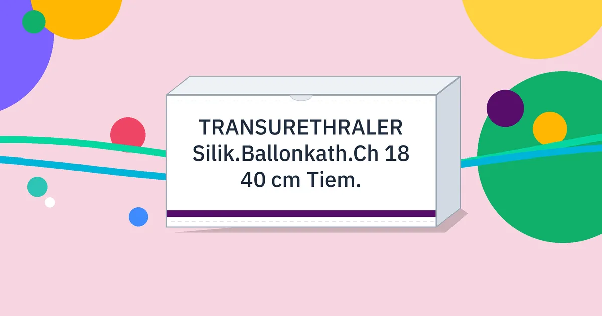 Symbolbild: Packung mit der Aufschrift TRANSURETHRALER Silik.Ballonkath.Ch 18 40 cm Tiem. (PZN 10981677) – Verfügbarkeit und Bezug in Apotheken in Frankfurt am Main