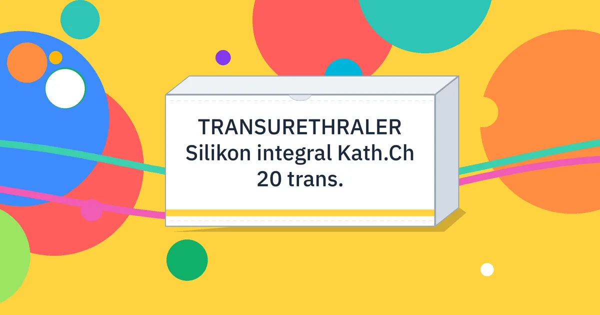 Symbolbild: Packung mit der Aufschrift TRANSURETHRALER Silikon integral Kath.Ch 20 trans. (PZN 13163643) – Verfügbarkeit und Bezug in Apotheken in Frankfurt am Main