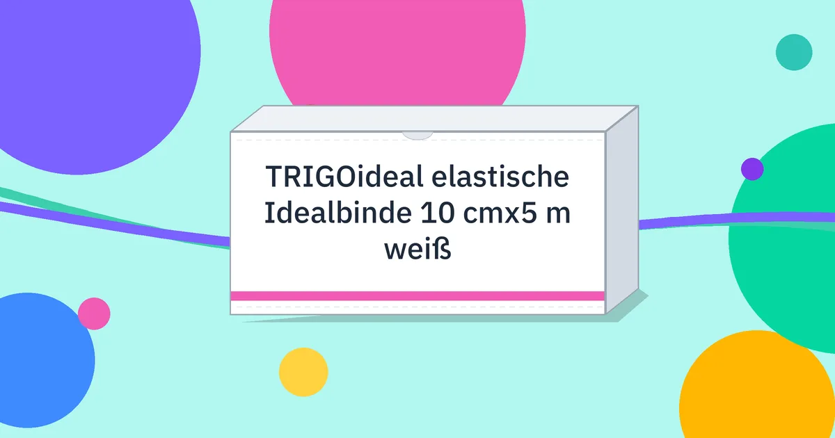 Symbolbild: Packung mit der Aufschrift TRIGOideal elastische Idealbinde 10 cmx5 m weiß (PZN 20342464) – Verfügbarkeit und Bezug in Apotheken in Frankfurt am Main