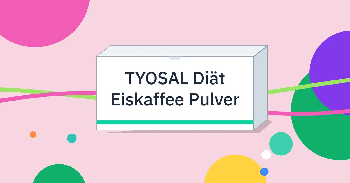 Symbolbild: Packung mit der Aufschrift TYOSAL Diät Eiskaffee Pulver (PZN 00209562) – Verfügbarkeit und Bezug in Apotheken in Frankfurt am Main