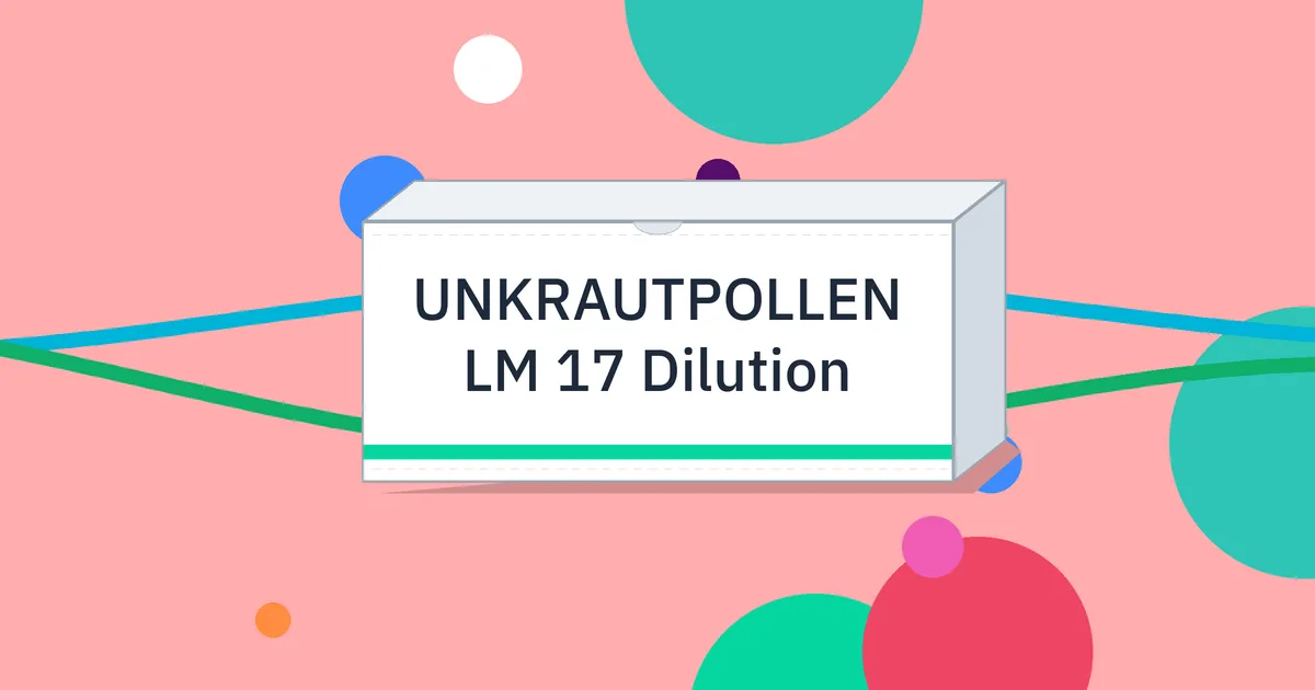 Symbolbild: Packung mit der Aufschrift UNKRAUTPOLLEN LM 17 Dilution (PZN 13255859) – Verfügbarkeit und Bezug in Apotheken in Frankfurt am Main