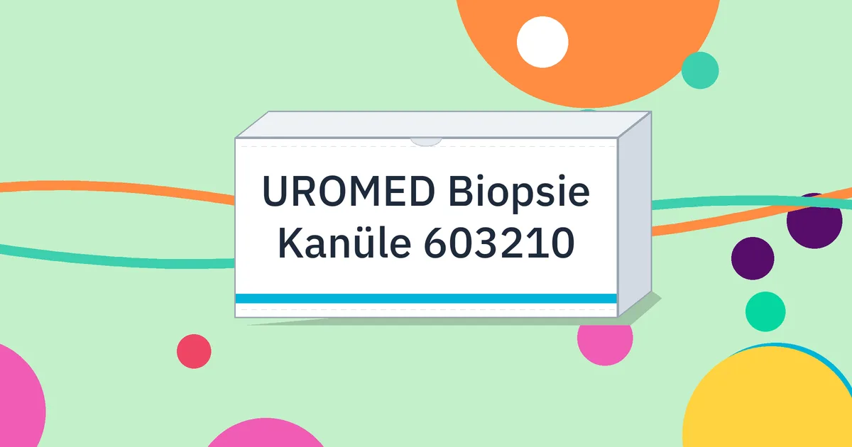 Symbolbild: Packung mit der Aufschrift UROMED Biopsie Kanüle 603210 (PZN 10397903) – Verfügbarkeit und Bezug in Apotheken in Frankfurt am Main