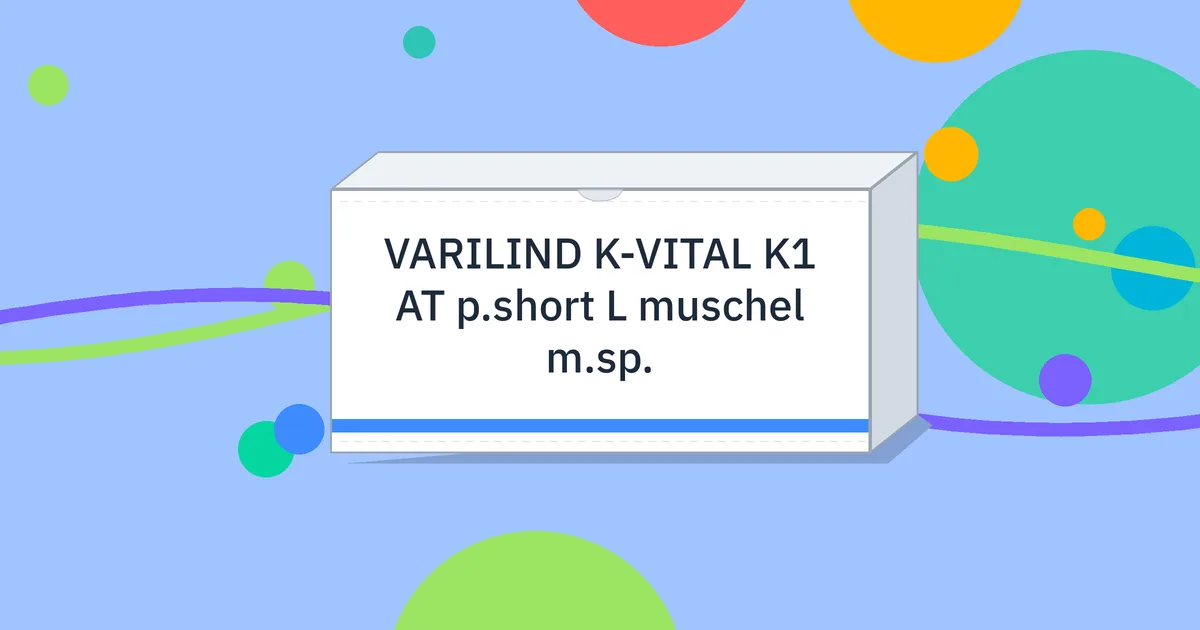 Symbolbild: Packung mit der Aufschrift VARILIND K-VITAL K1 AT p.short L muschel m.sp. (PZN 20560801) – Verfügbarkeit und Bezug in Apotheken in Frankfurt am Main