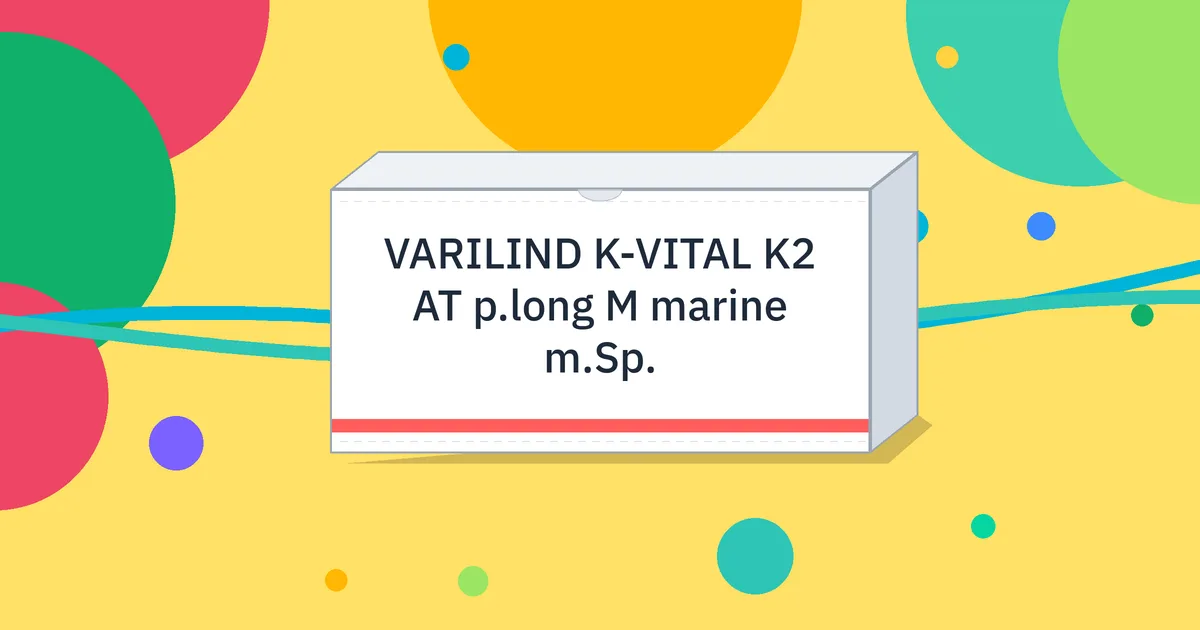 Symbolbild: Packung mit der Aufschrift VARILIND K-VITAL K2 AT p.long M marine m.Sp. (PZN 20561657) – Verfügbarkeit und Bezug in Apotheken in Frankfurt am Main