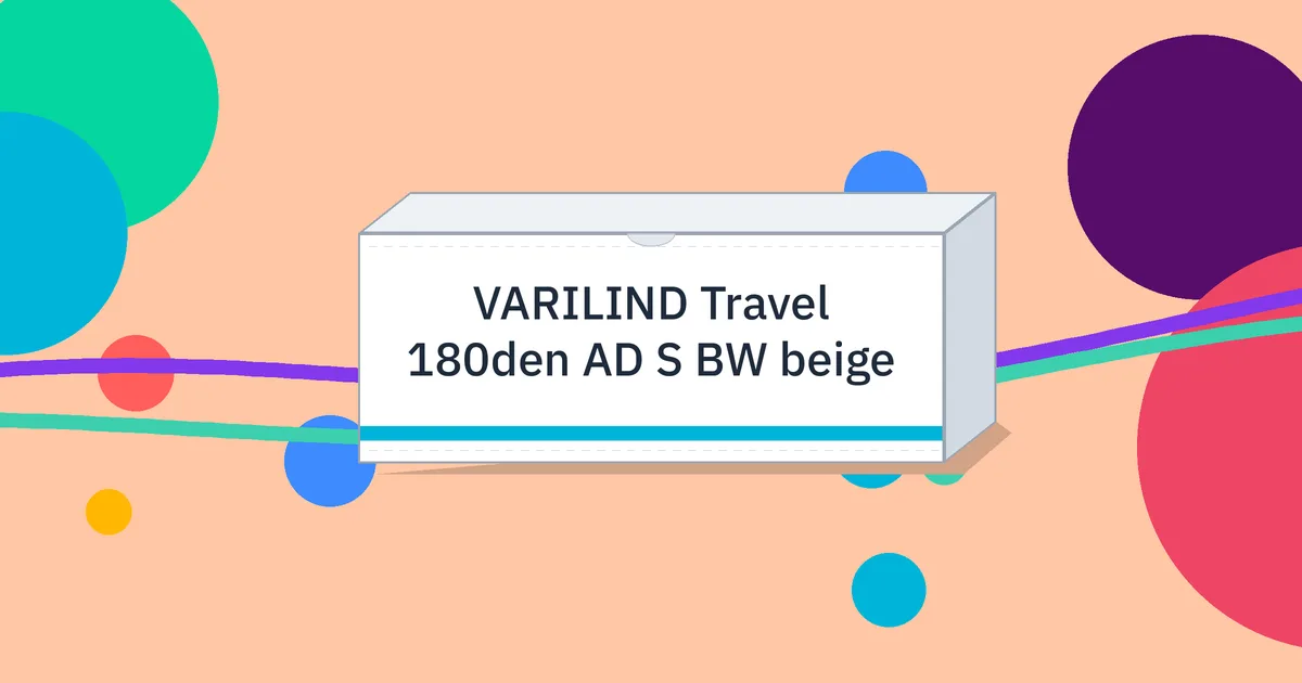 Symbolbild: Packung mit der Aufschrift VARILIND Travel 180den AD S BW beige (PZN 04252862) – Verfügbarkeit und Bezug in Apotheken in Frankfurt am Main