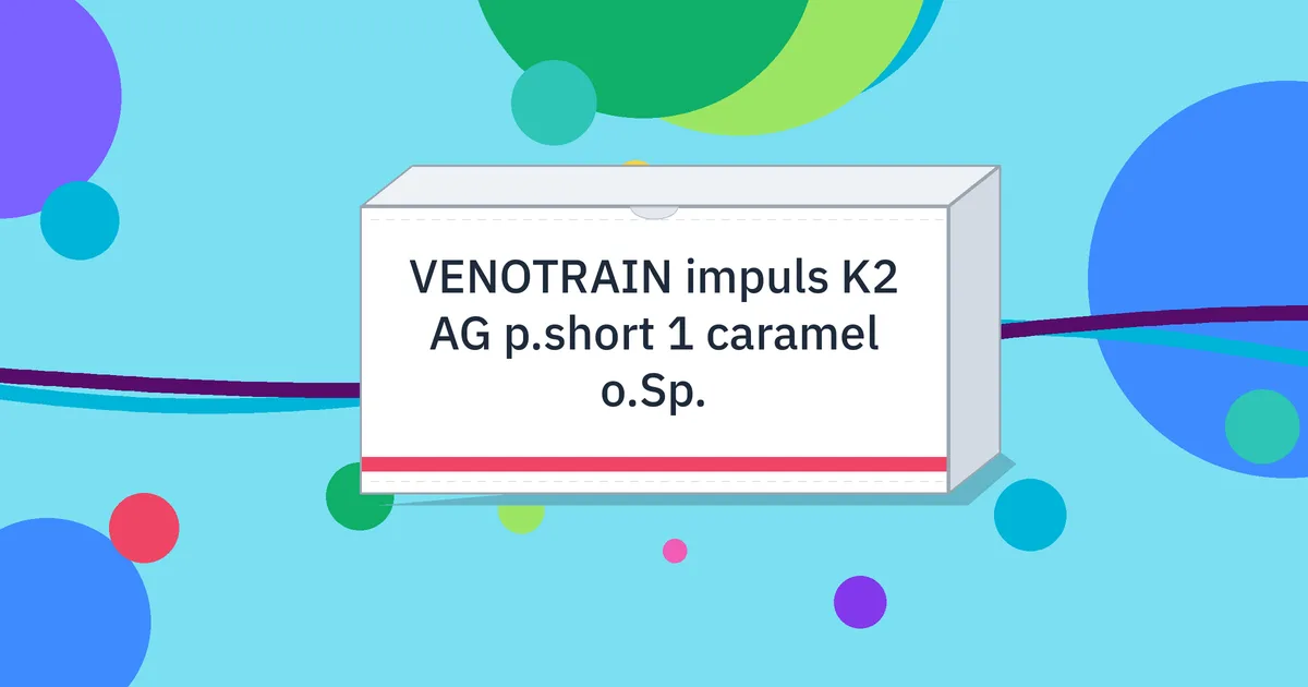 Symbolbild: Packung mit der Aufschrift VENOTRAIN impuls K2 AG p.short 1 caramel o.Sp. (PZN 08420517) – Verfügbarkeit und Bezug in Apotheken in Frankfurt am Main