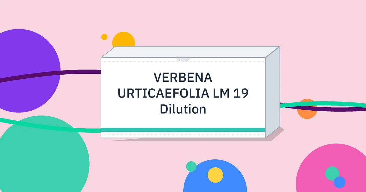 Symbolbild: Packung mit der Aufschrift VERBENA URTICAEFOLIA LM 19 Dilution (PZN 13268187) – Verfügbarkeit und Bezug in Apotheken in Frankfurt am Main