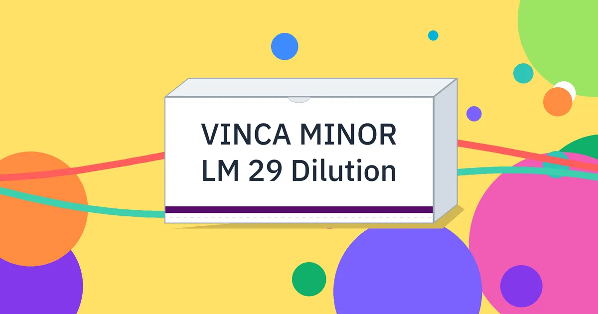 Symbolbild: Packung mit der Aufschrift VINCA MINOR LM 29 Dilution (PZN 13274012) – Verfügbarkeit und Bezug in Apotheken in Frankfurt am Main