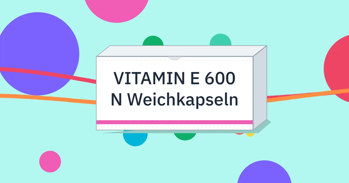 Symbolbild: Packung mit der Aufschrift VITAMIN E 600 N Weichkapseln (PZN 14373615) – Verfügbarkeit und Bezug in Apotheken in Frankfurt am Main