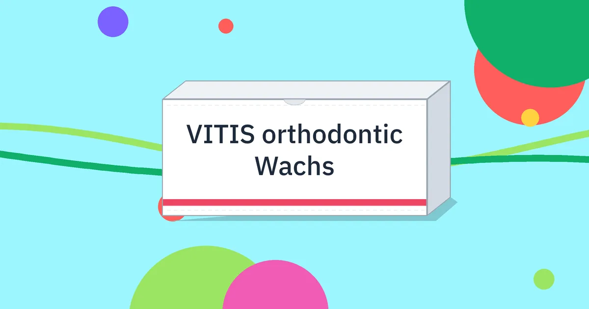 Symbolbild: Packung mit der Aufschrift VITIS orthodontic Wachs (PZN 06732862) – Verfügbarkeit und Bezug in Apotheken in Frankfurt am Main