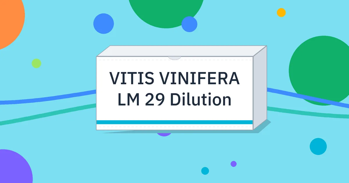 Symbolbild: Packung mit der Aufschrift VITIS VINIFERA LM 29 Dilution (PZN 13280107) – Verfügbarkeit und Bezug in Apotheken in Frankfurt am Main