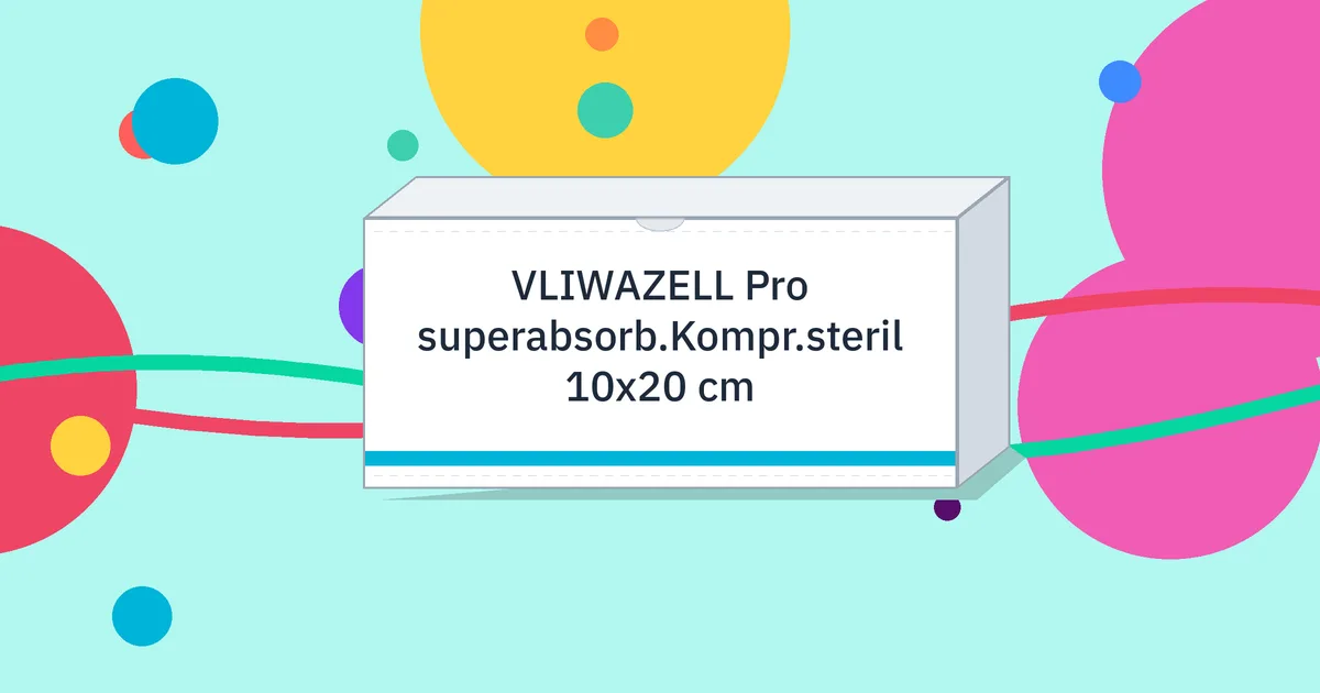 Symbolbild: Packung mit der Aufschrift VLIWAZELL Pro superabsorb.Kompr.steril 10x20 cm (PZN 20009575) – Verfügbarkeit und Bezug in Apotheken in Frankfurt am Main