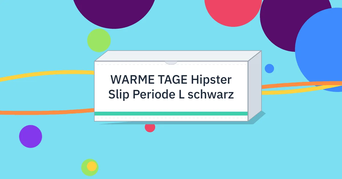 Symbolbild: Packung mit der Aufschrift WARME TAGE Hipster Slip Periode L schwarz (PZN 16127702) – Verfügbarkeit und Bezug in Apotheken in Frankfurt am Main