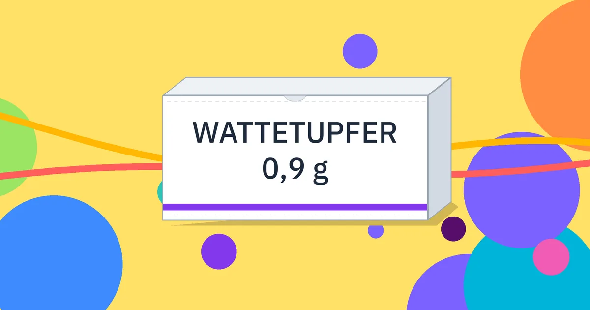 Symbolbild: Packung mit der Aufschrift WATTETUPFER 0,9 g (PZN 07100578) – Verfügbarkeit und Bezug in Apotheken in Frankfurt am Main