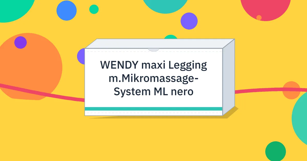 Symbolbild: Packung mit der Aufschrift WENDY maxi Legging m.Mikromassage-System ML nero (PZN 16191657) – Verfügbarkeit und Bezug in Apotheken in Frankfurt am Main