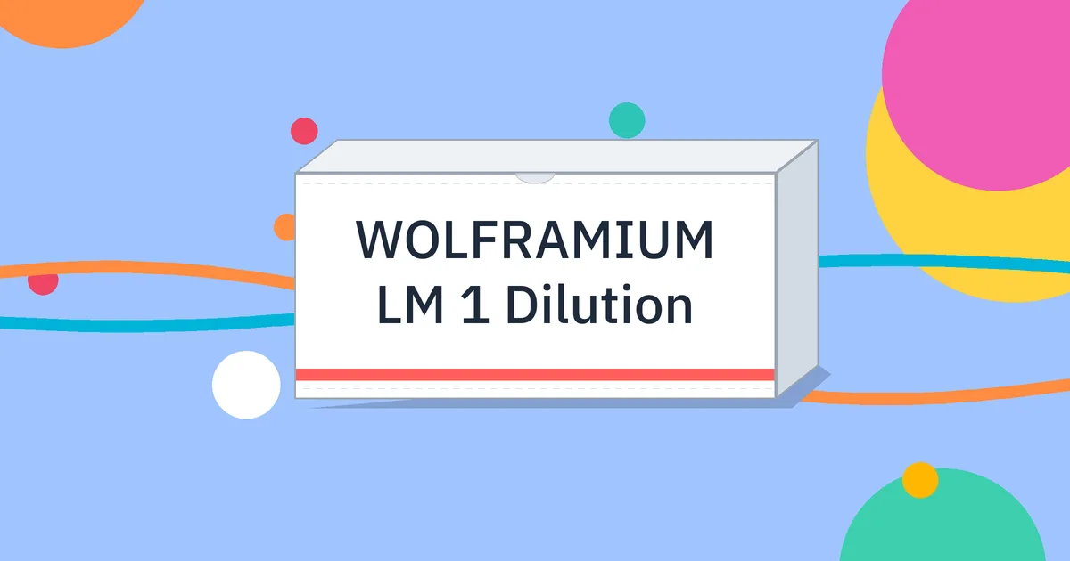 Symbolbild: Packung mit der Aufschrift WOLFRAMIUM LM 1 Dilution (PZN 13280366) – Verfügbarkeit und Bezug in Apotheken in Frankfurt am Main