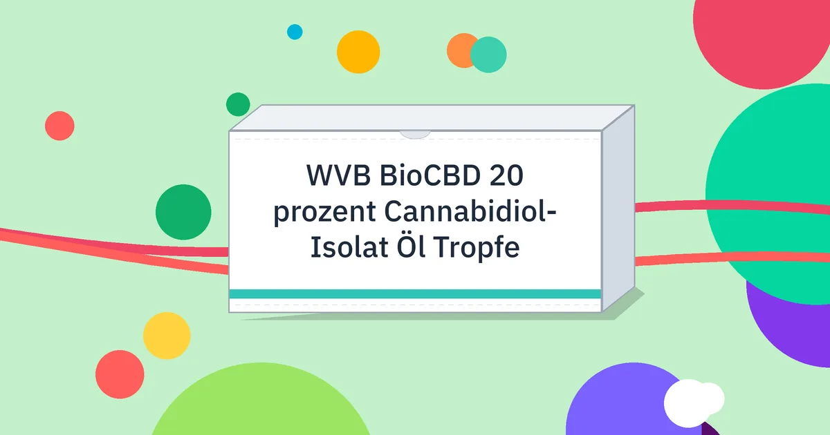 Symbolbild: Packung mit der Aufschrift WVB BioCBD 20 prozent Cannabidiol-Isolat Öl Tropfe (PZN 16131810) – Verfügbarkeit und Bezug in Apotheken in Frankfurt am Main