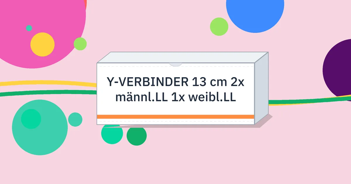 Symbolbild: Packung mit der Aufschrift Y-VERBINDER 13 cm 2x männl.LL 1x weibl.LL (PZN 20391511) – Verfügbarkeit und Bezug in Apotheken in Frankfurt am Main