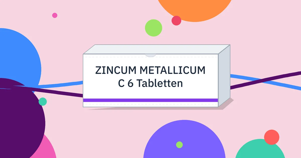Symbolbild: Packung mit der Aufschrift ZINCUM METALLICUM C 6 Tabletten (PZN 07183937) – Verfügbarkeit und Bezug in Apotheken in Frankfurt am Main