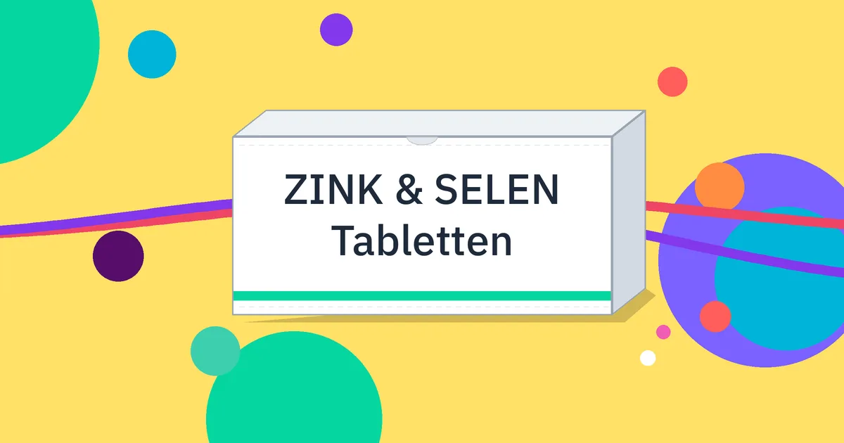 Symbolbild: Packung mit der Aufschrift ZINK & SELEN Tabletten (PZN 16507385) – Verfügbarkeit und Bezug in Apotheken in Frankfurt am Main