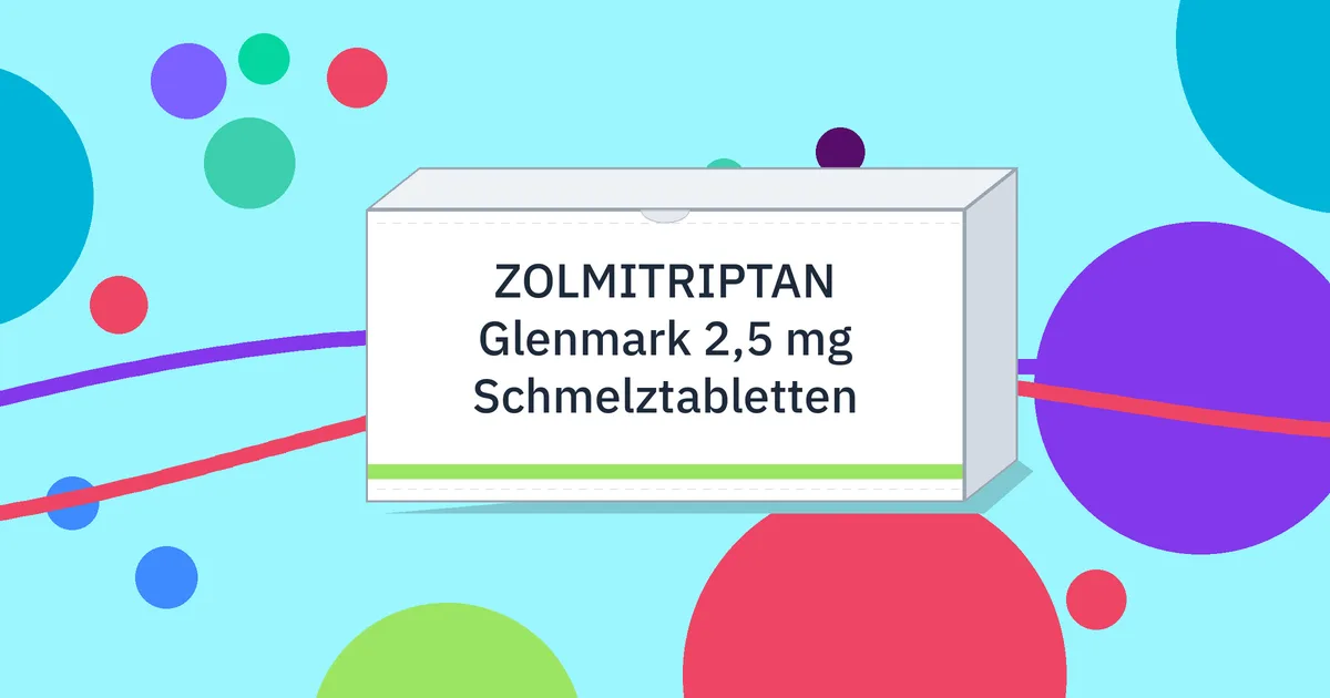 Symbolbild: Packung mit der Aufschrift ZOLMITRIPTAN Glenmark 2,5 mg Schmelztabletten (PZN 09726572) – Verfügbarkeit und Bezug in Apotheken in Frankfurt am Main