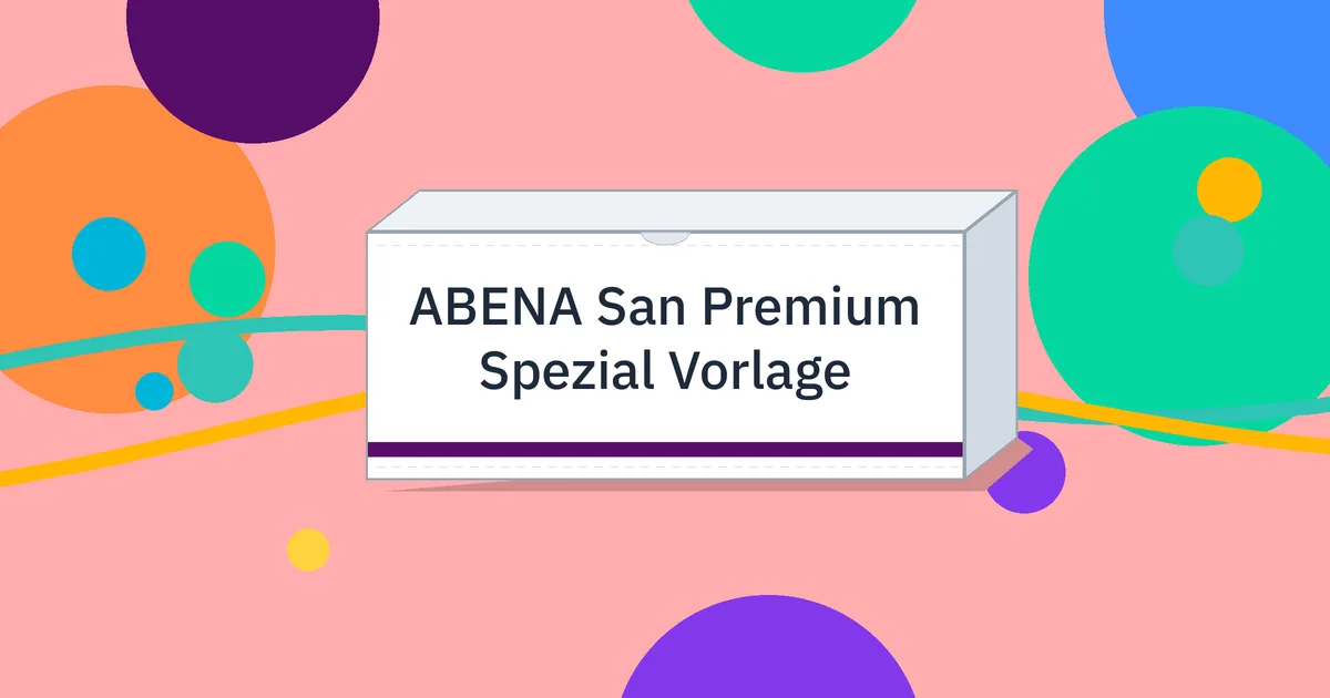 Symbolbild: Packung mit der Aufschrift ABENA San Premium Spezial Vorlage (PZN 10218964) – Verfügbarkeit und Bezug in Apotheken in Frankfurt am Main