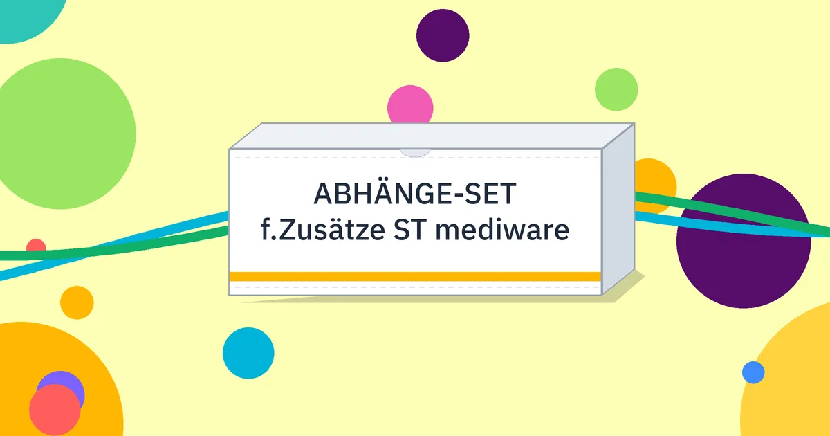 Symbolbild: Packung mit der Aufschrift ABHÄNGE-SET f.Zusätze ST mediware (PZN 17262678) – Verfügbarkeit und Bezug in Apotheken in Frankfurt am Main