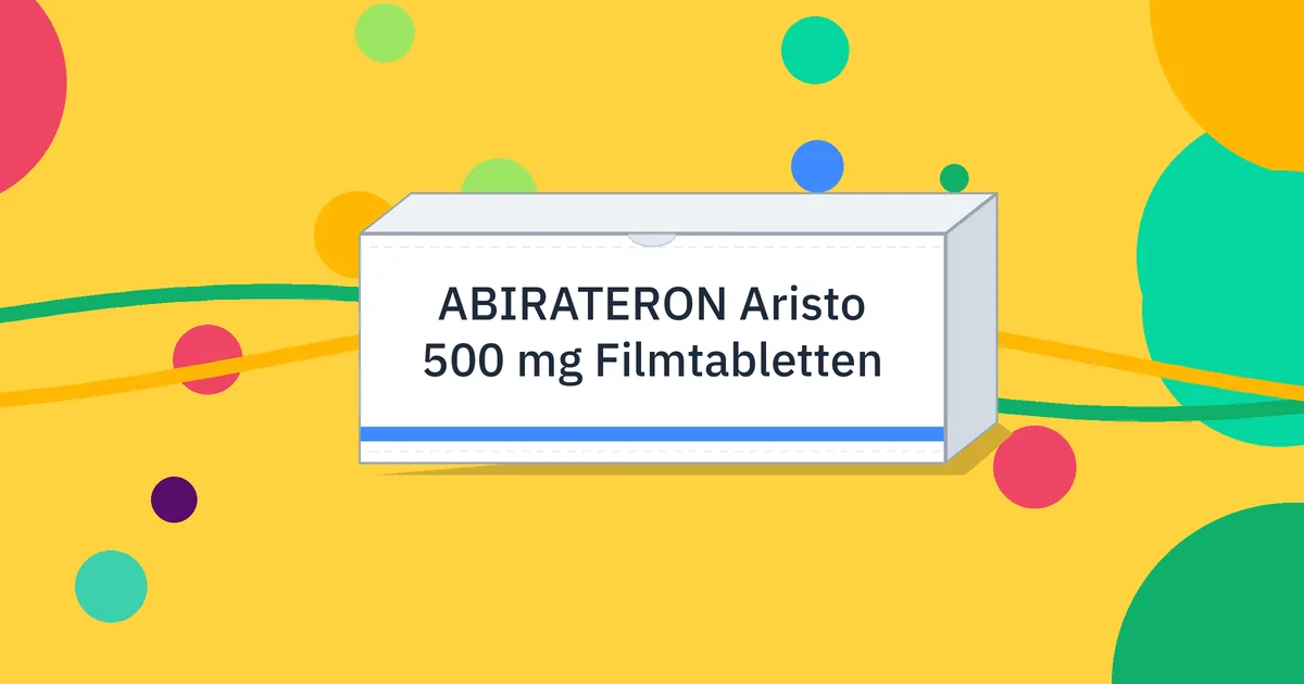 Symbolbild: Packung mit der Aufschrift ABIRATERON Aristo 500 mg Filmtabletten (PZN 18751511) – Verfügbarkeit und Bezug in Apotheken in Frankfurt am Main