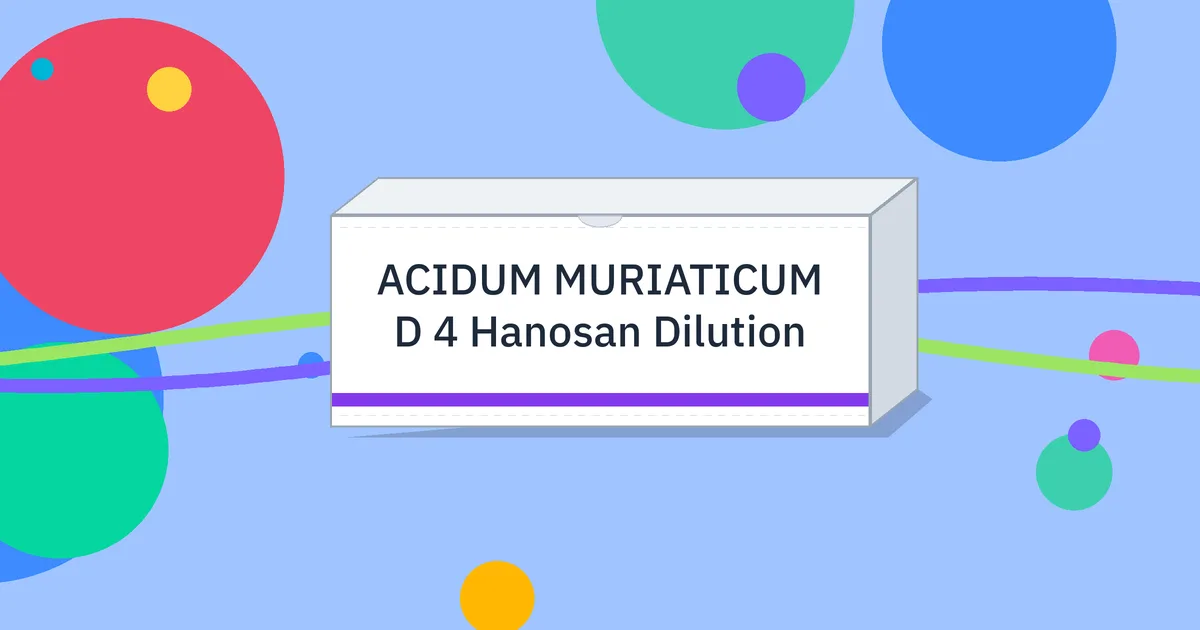 Symbolbild: Packung mit der Aufschrift ACIDUM MURIATICUM D 4 Hanosan Dilution (PZN 00007373) – Verfügbarkeit und Bezug in Apotheken in Frankfurt am Main