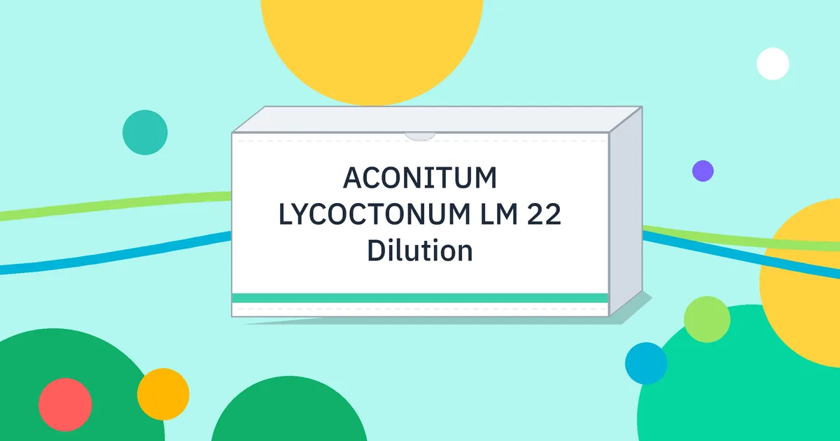 Symbolbild: Packung mit der Aufschrift ACONITUM LYCOCTONUM LM 22 Dilution (PZN 13291849) – Verfügbarkeit und Bezug in Apotheken in Frankfurt am Main