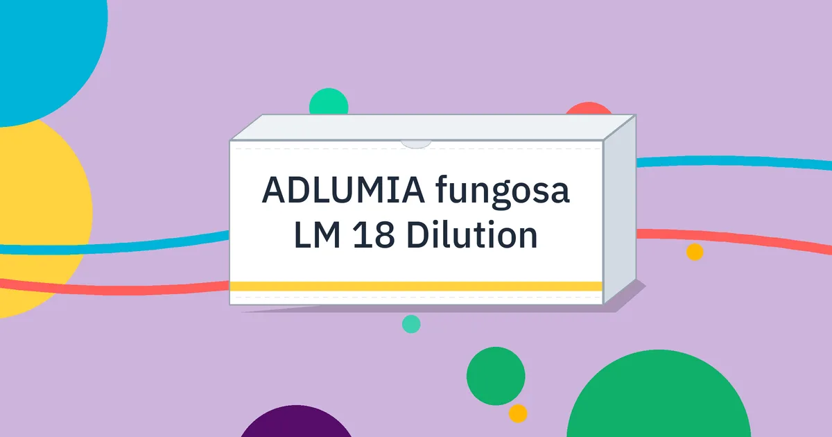 Symbolbild: Packung mit der Aufschrift ADLUMIA fungosa LM 18 Dilution (PZN 13296545) – Verfügbarkeit und Bezug in Apotheken in Frankfurt am Main