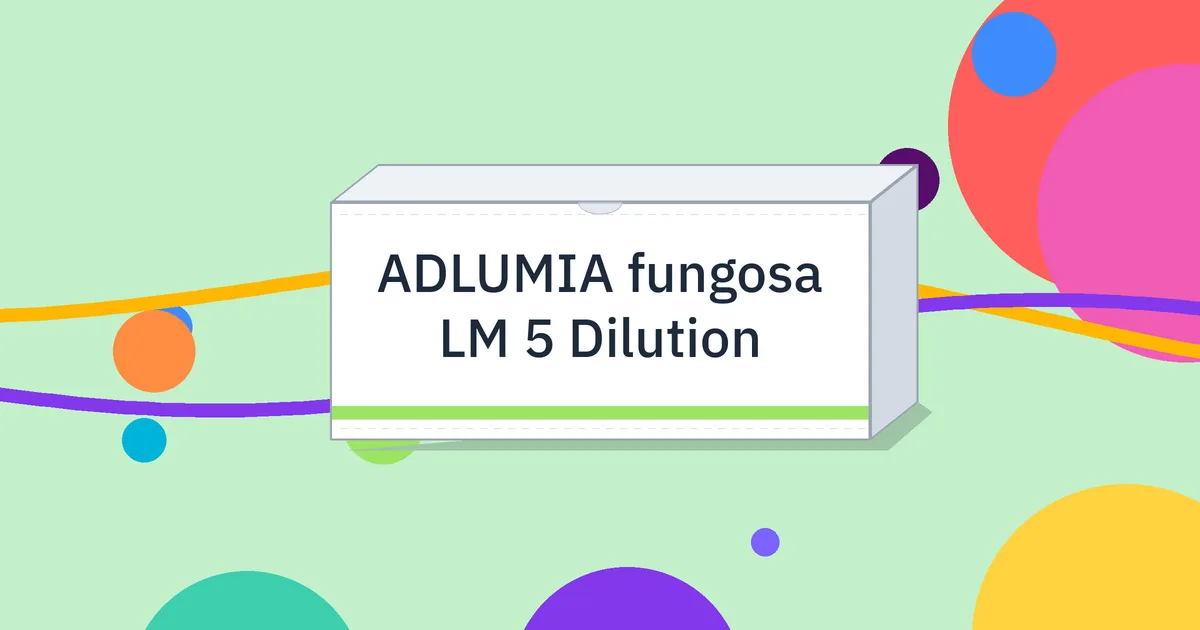 Symbolbild: Packung mit der Aufschrift ADLUMIA fungosa LM 5 Dilution (PZN 13296232) – Verfügbarkeit und Bezug in Apotheken in Frankfurt am Main