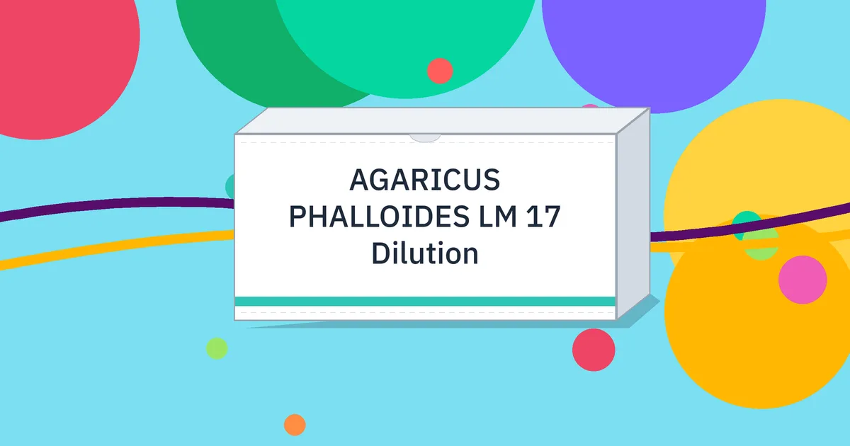 Symbolbild: Packung mit der Aufschrift AGARICUS PHALLOIDES LM 17 Dilution (PZN 13304569) – Verfügbarkeit und Bezug in Apotheken in Frankfurt am Main
