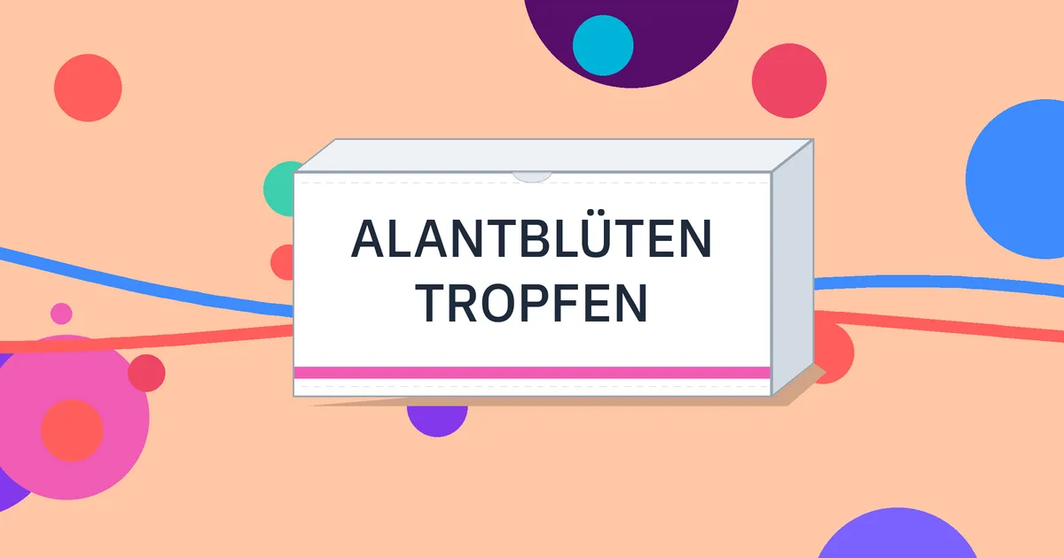 Symbolbild: Packung mit der Aufschrift ALANTBLÜTEN TROPFEN (PZN 14310649) – Verfügbarkeit und Bezug in Apotheken in Frankfurt am Main