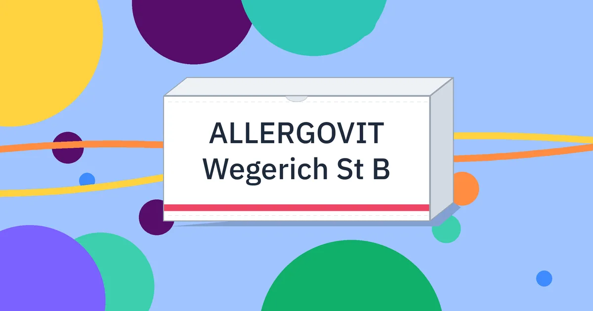 Symbolbild: Packung mit der Aufschrift ALLERGOVIT Wegerich St B (PZN 00534664) – Verfügbarkeit und Bezug in Apotheken in Frankfurt am Main