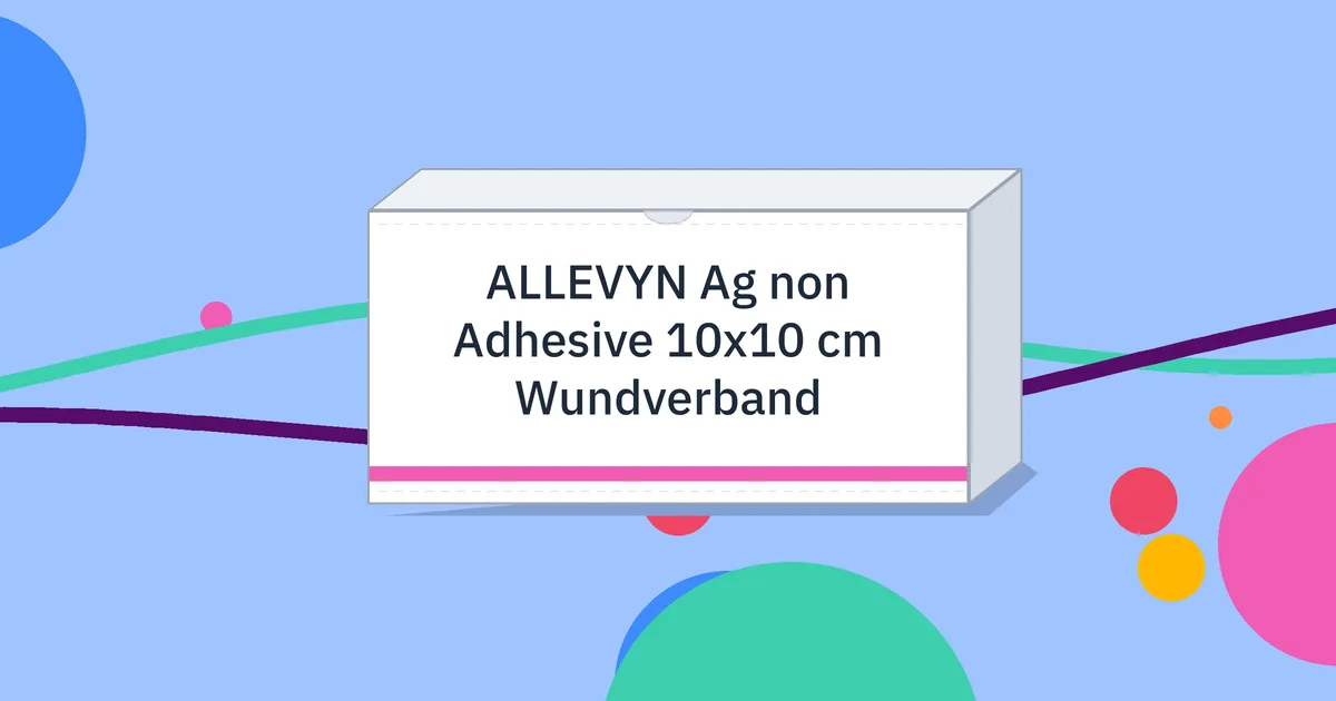 Symbolbild: Packung mit der Aufschrift ALLEVYN Ag non Adhesive 10x10 cm Wundverband (PZN 14329933) – Verfügbarkeit und Bezug in Apotheken in Frankfurt am Main