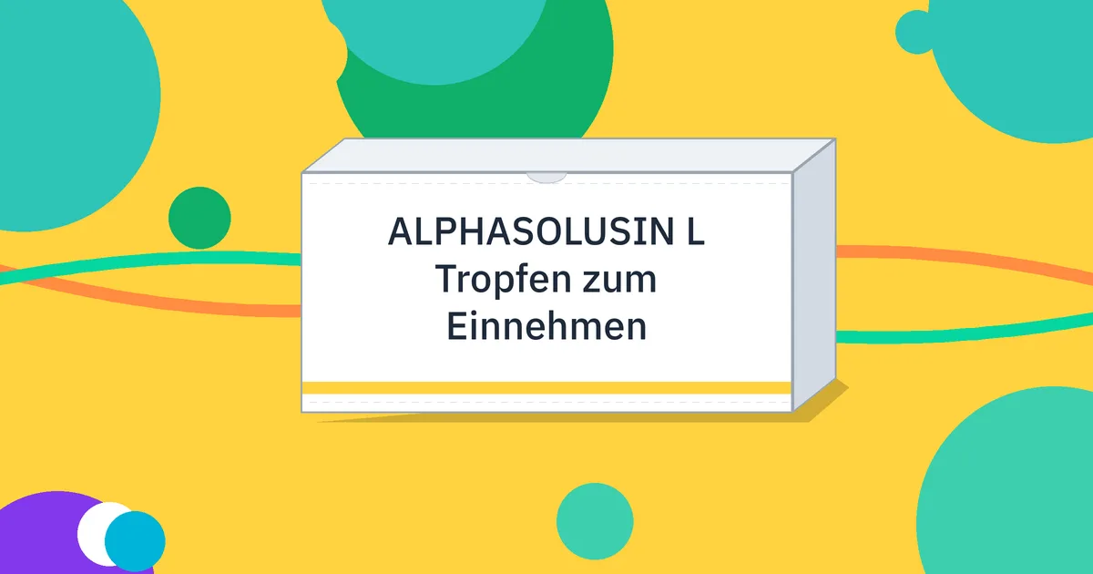 Symbolbild: Packung mit der Aufschrift ALPHASOLUSIN L Tropfen zum Einnehmen (PZN 10252352) – Verfügbarkeit und Bezug in Apotheken in Frankfurt am Main